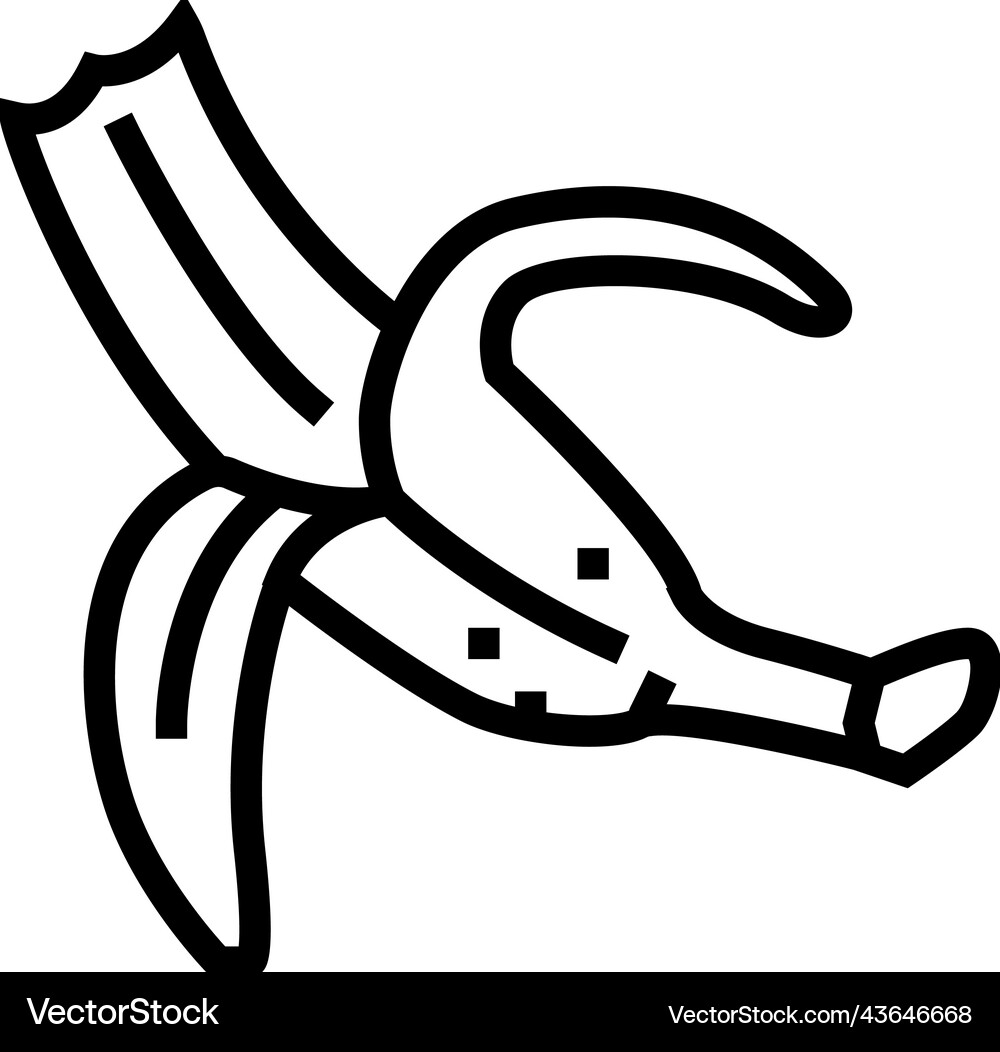 Eat banana line icon Royalty Free Vector Image