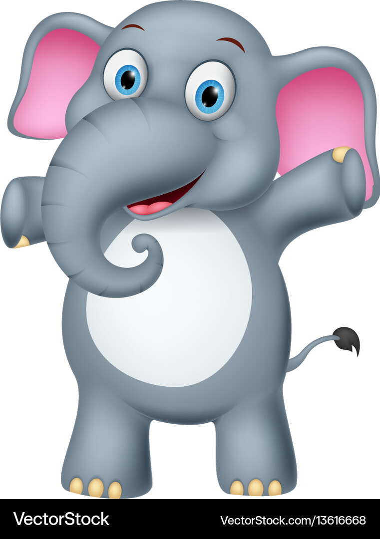 Happy elephant cartoon Royalty Free Vector Image