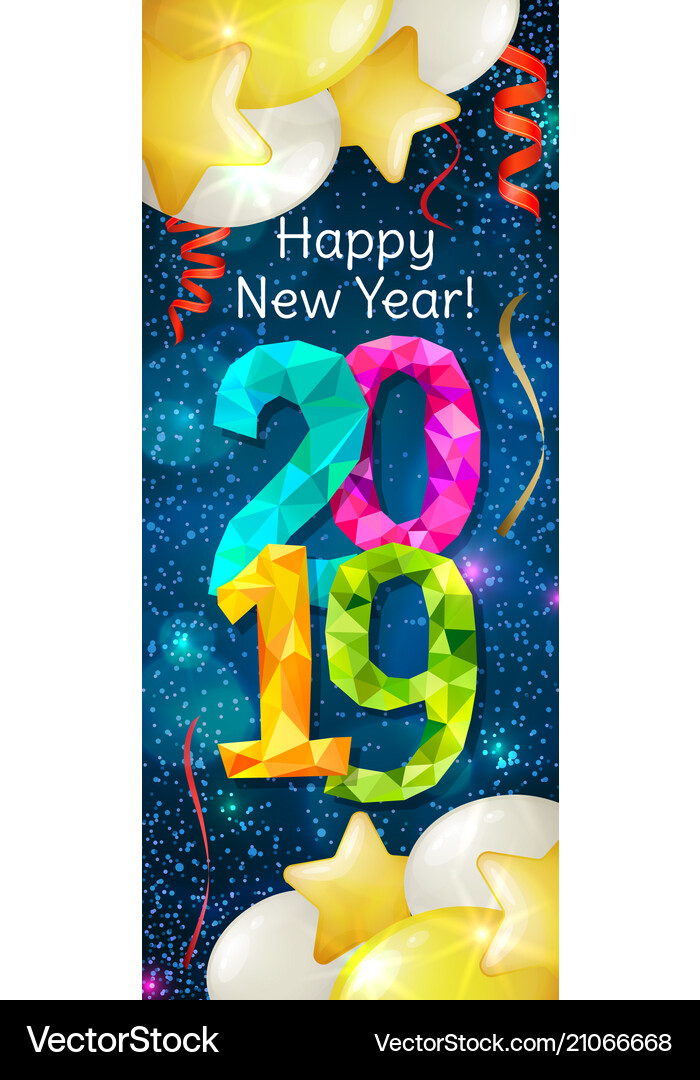 Happy new year 2019 banner Royalty Free Vector Image