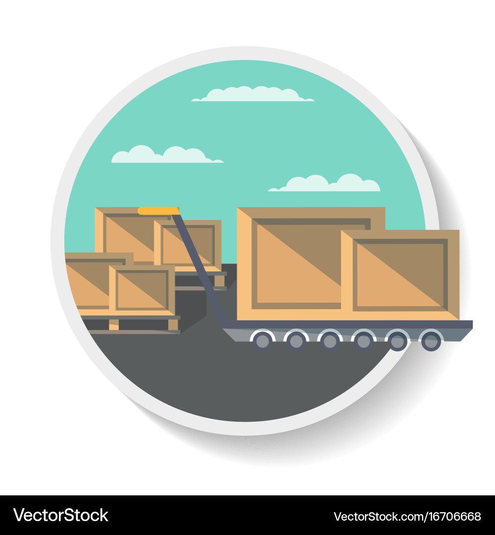 Logistics icon with delivery boxes on truck Vector Image