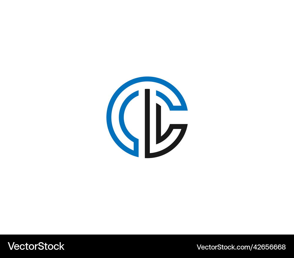 Modern cl and lc line logo icon design Royalty Free Vector