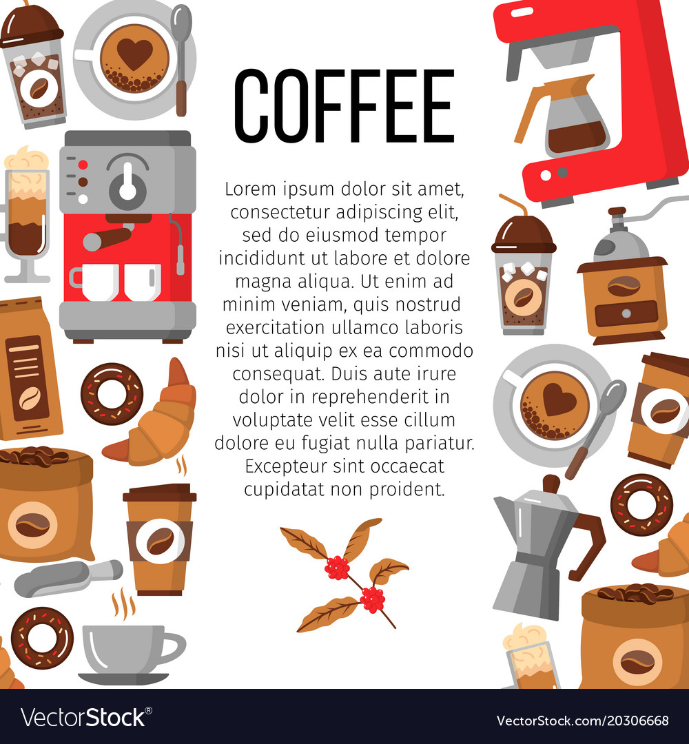 Modern poster with coffee background Royalty Free Vector