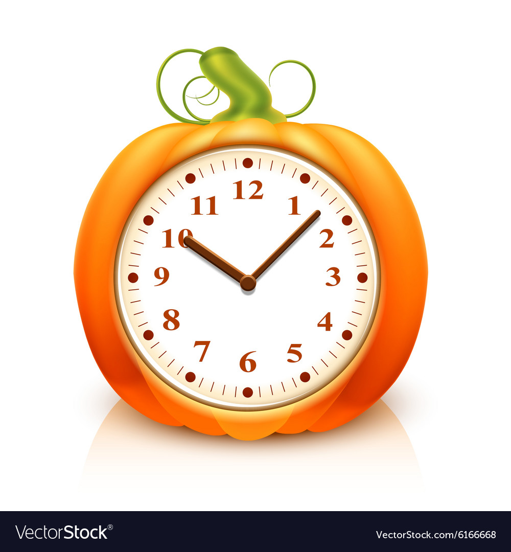 Pumpkin clock Royalty Free Vector Image - VectorStock