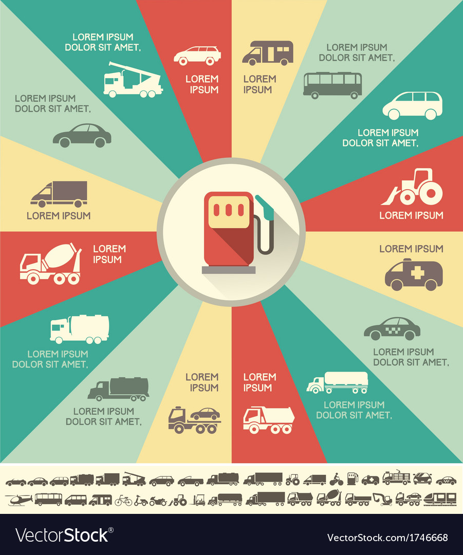 Transportation infographic template Royalty Free Vector