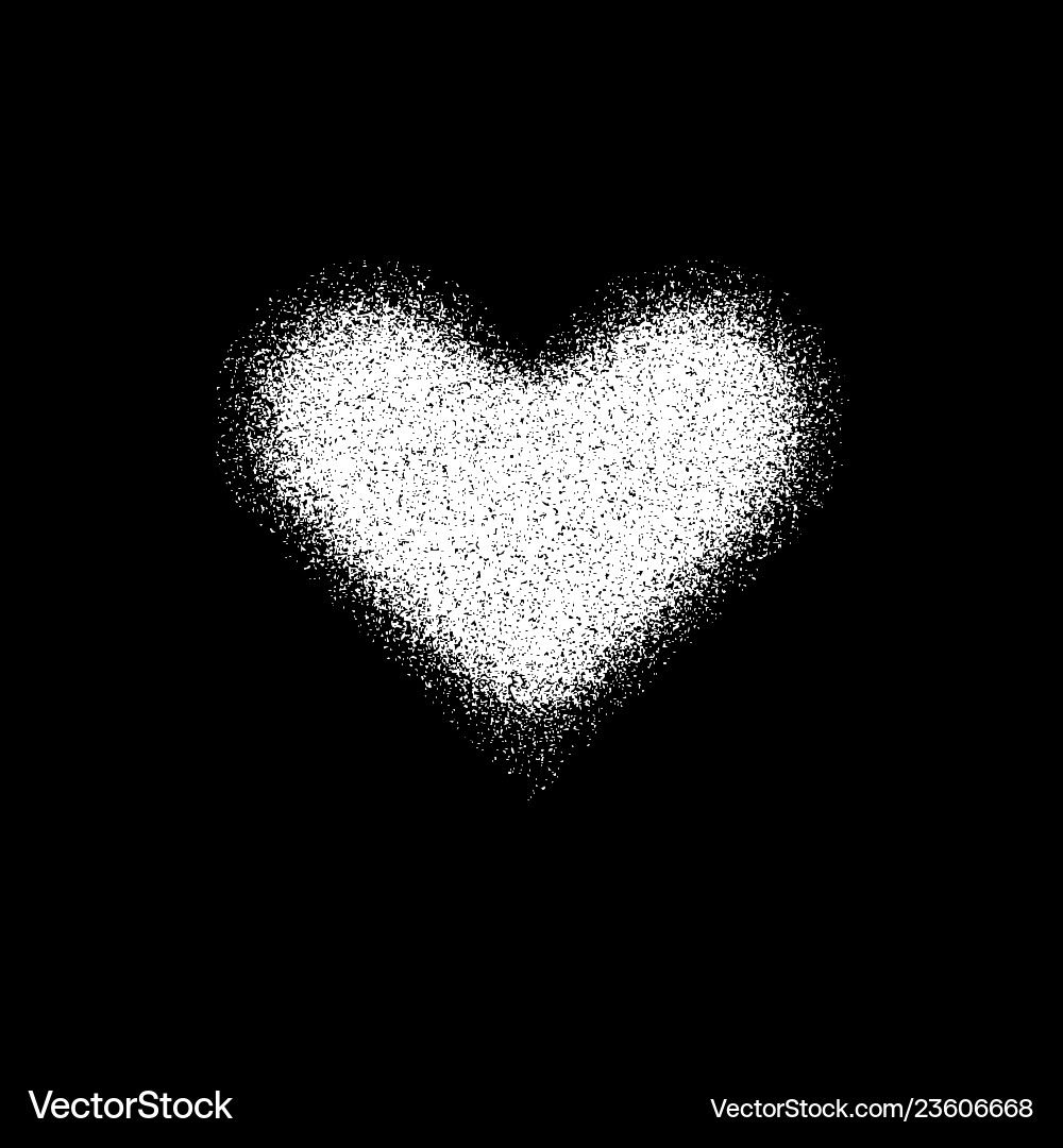 White abstract heart sign with grain texture Vector Image