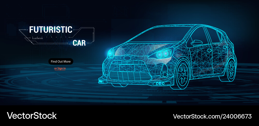 Abstract image a sport car in starry sky Vector Image