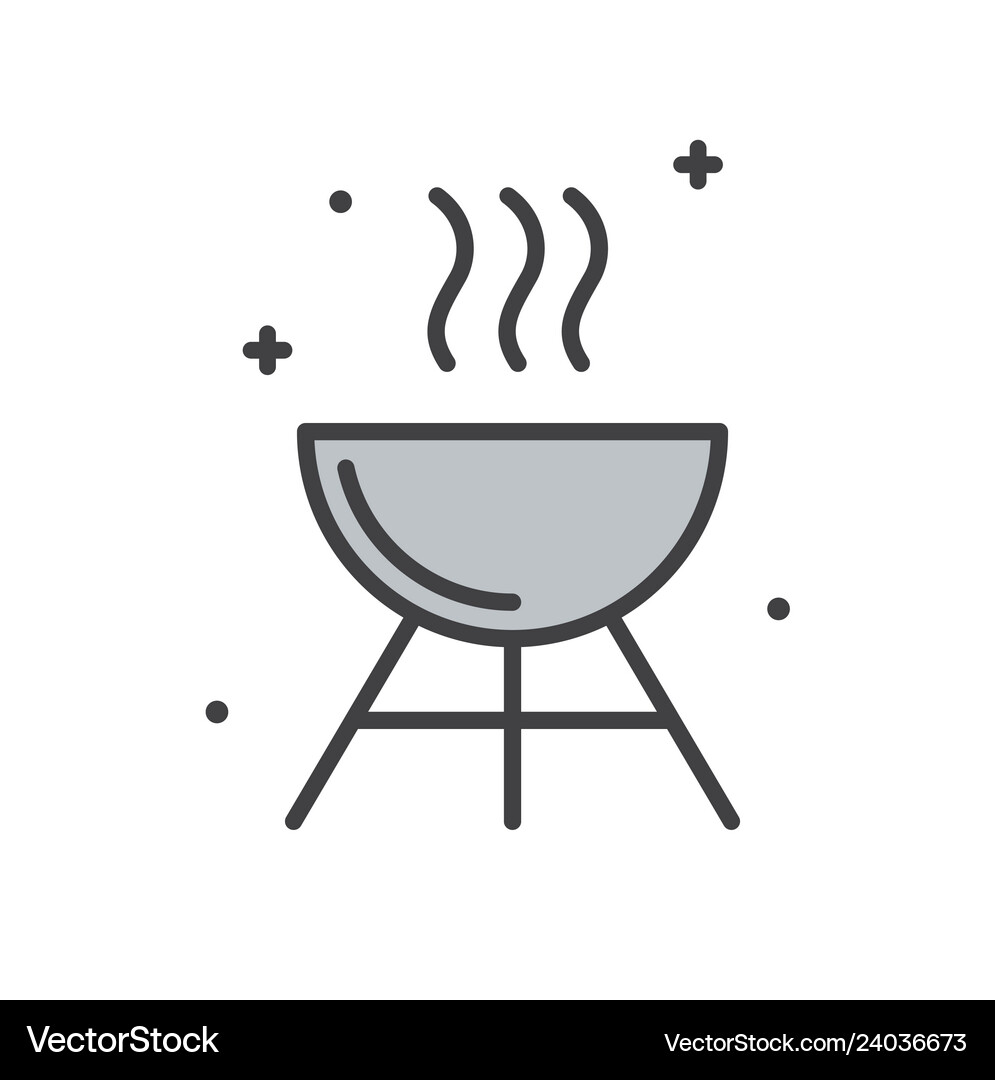 Bbq line icon for graphic and web design modern Vector Image