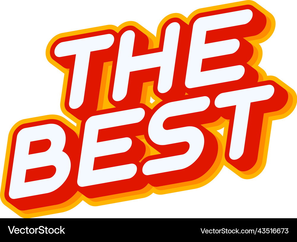 Best lettering isolated on white colourful text Vector Image