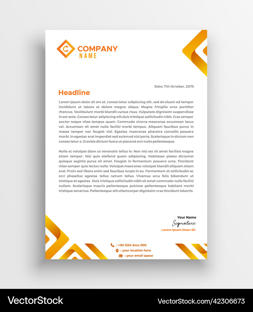 Corporate company letterhead Royalty Free Vector Image