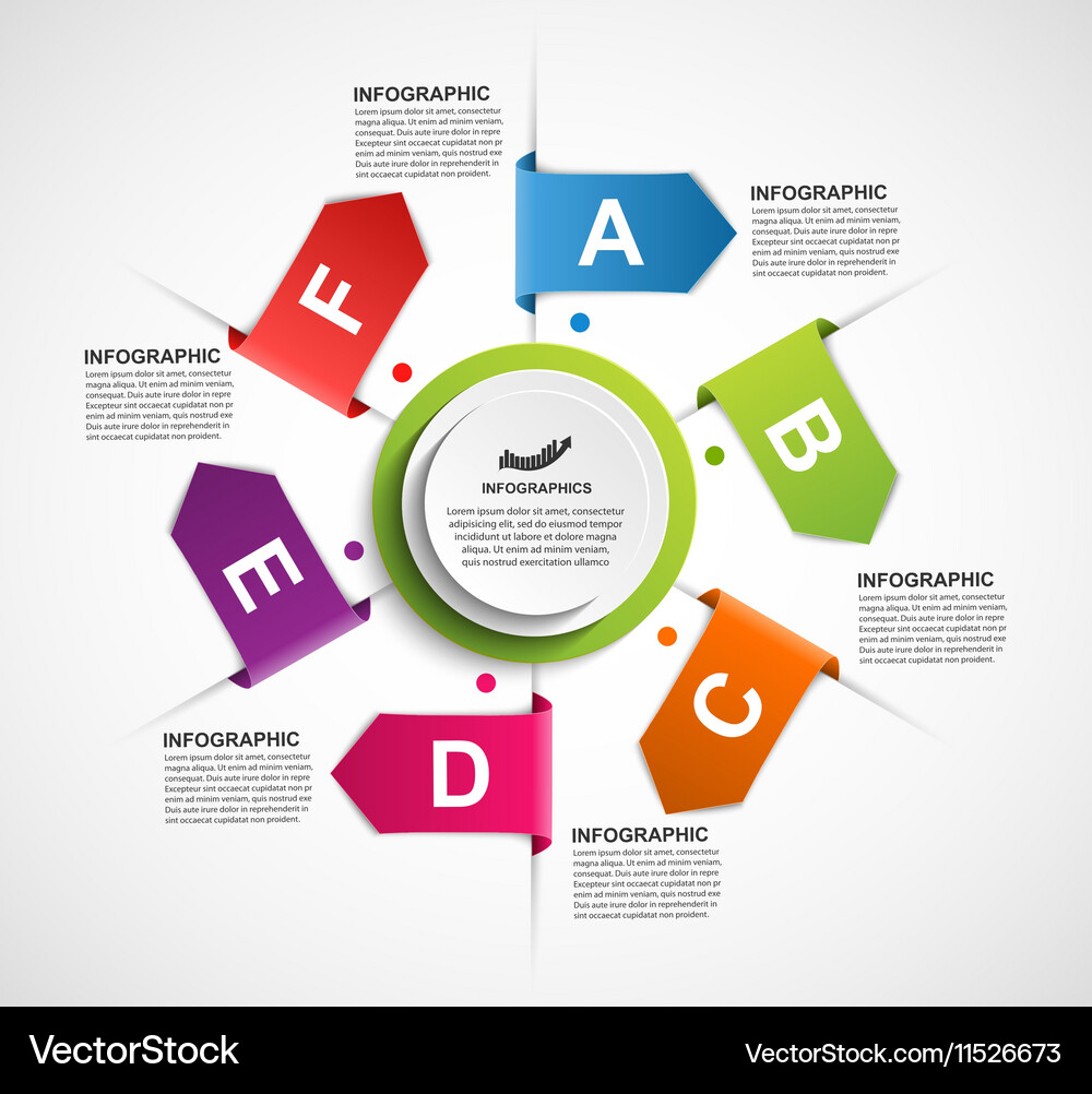 Design infographics with arrows in a circle Vector Image