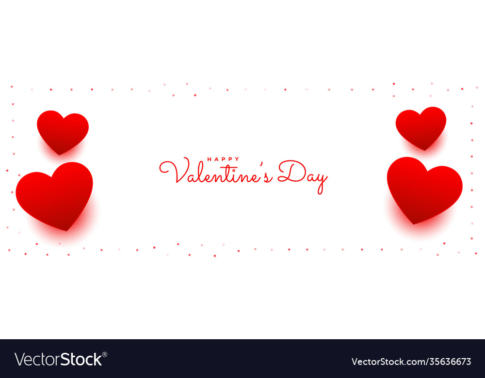 Happy valentines day beautiful hearts banner Vector Image