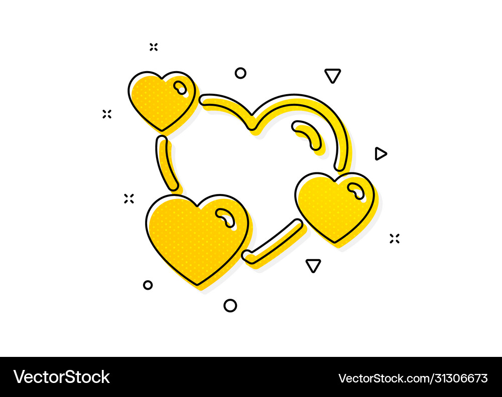 Hearts icon favorite like sign Royalty Free Vector Image