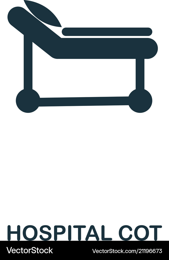 Hospital cot icon line style design ui Royalty Free Vector