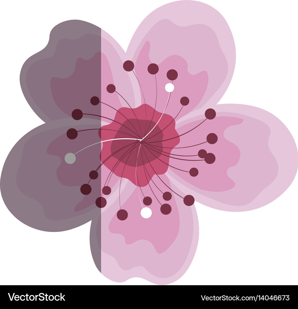 Japanese cute flower icon Royalty Free Vector Image