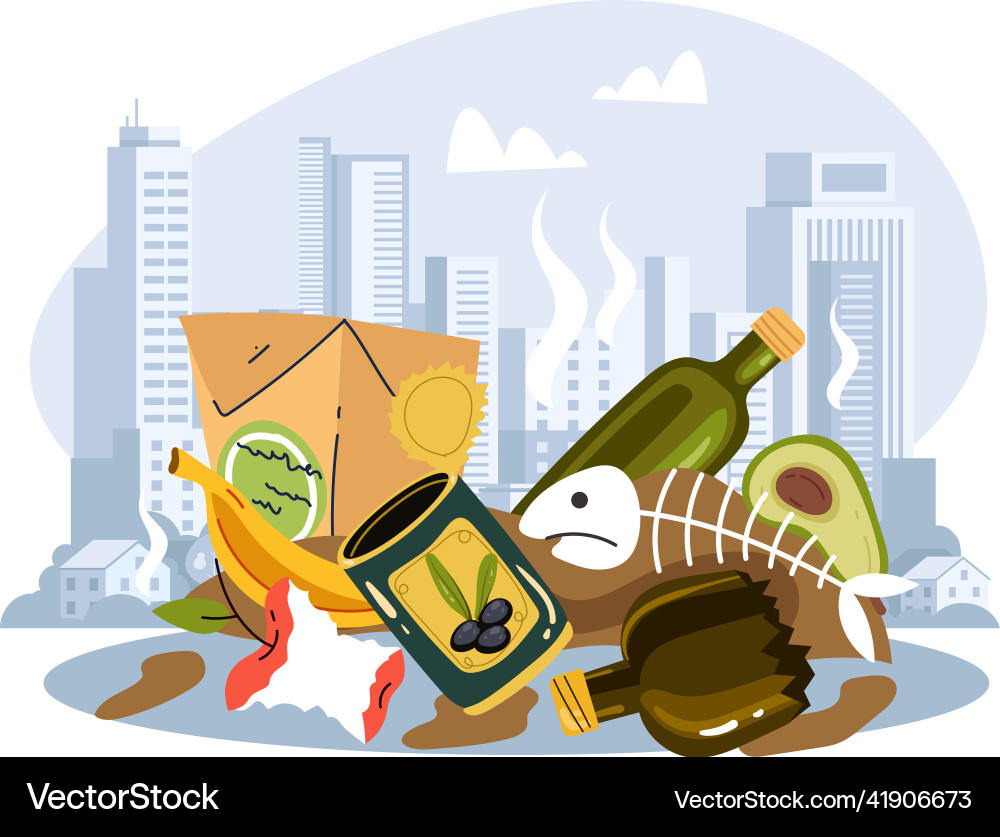 Pile of rubbish concept Royalty Free Vector Image