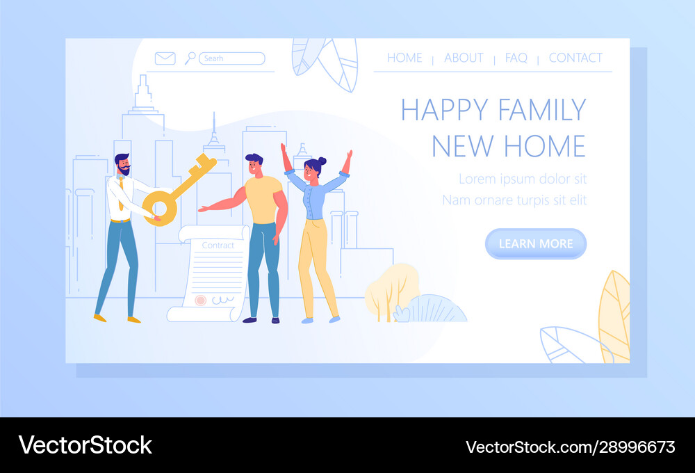 Real estate company services web banner Royalty Free Vector