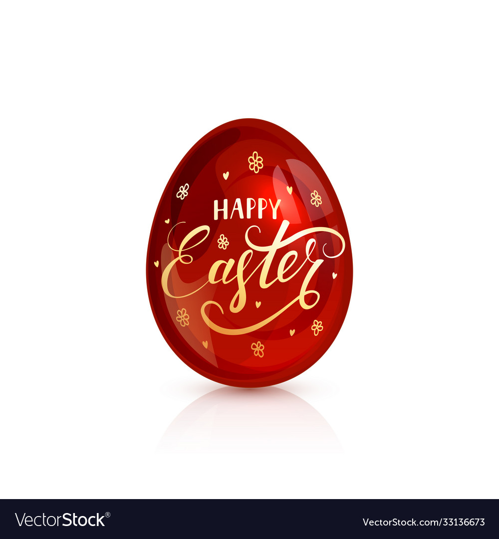 Red decorative easter egg Royalty Free Vector Image