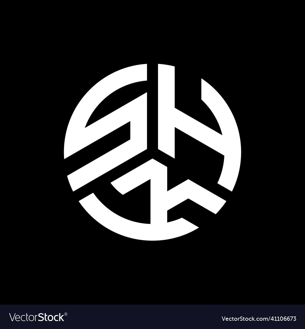 Shk letter logo design on black background Vector Image