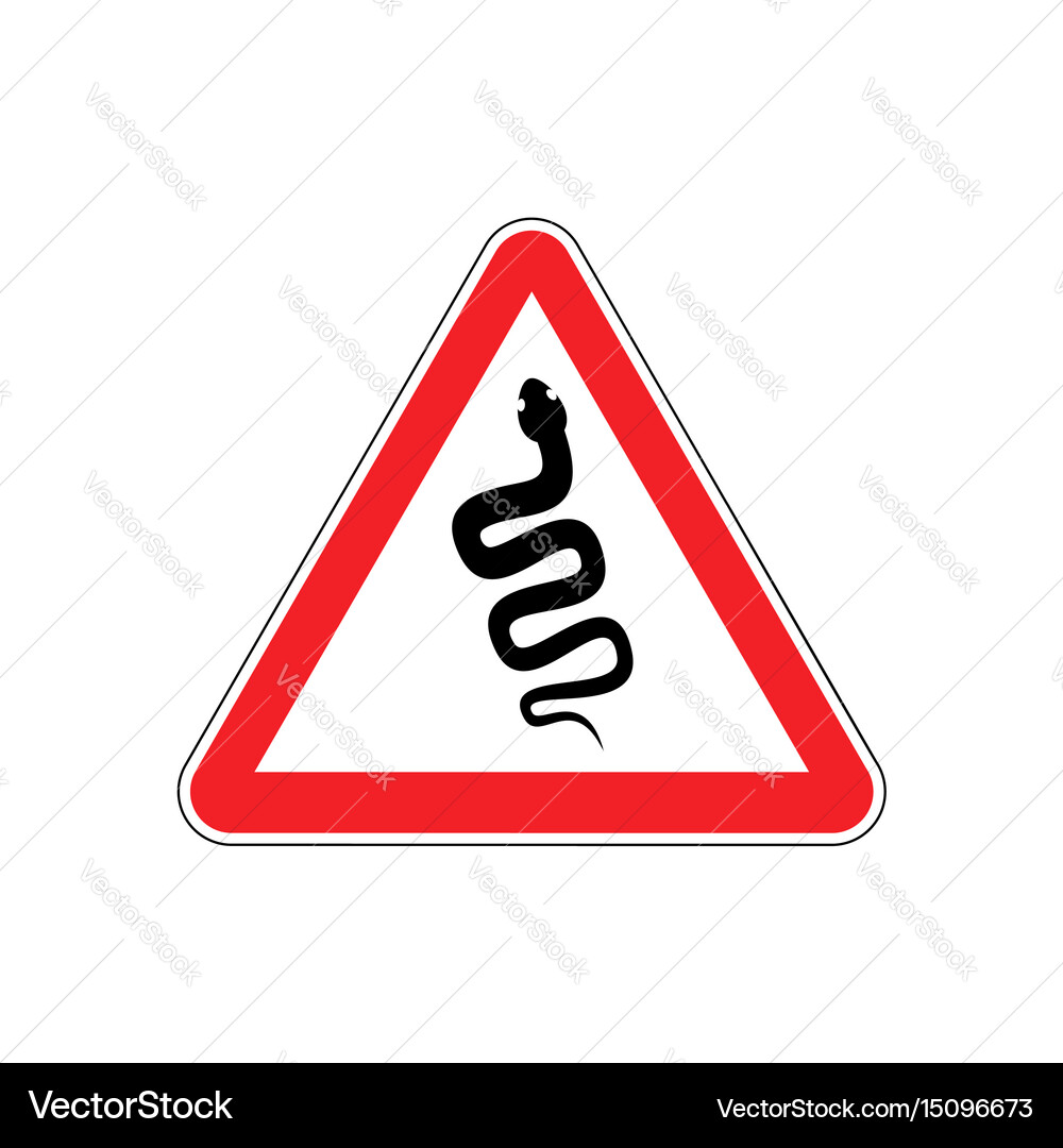 Snake warning sign red venomous serpent hazard Vector Image
