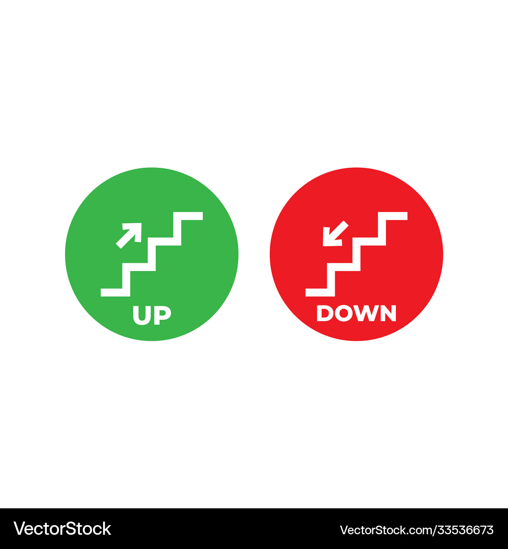 Treppen nach oben und unten Symbol gesetzt Symbol Vektorbild