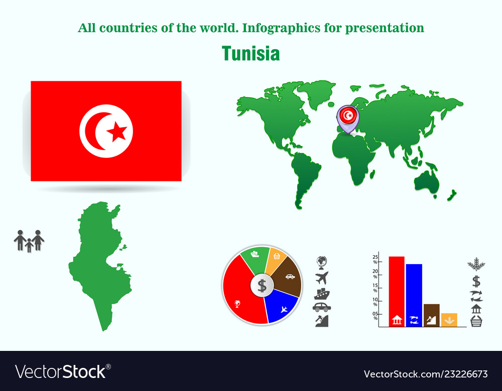 Tunisia infographics for presentation all Vector Image