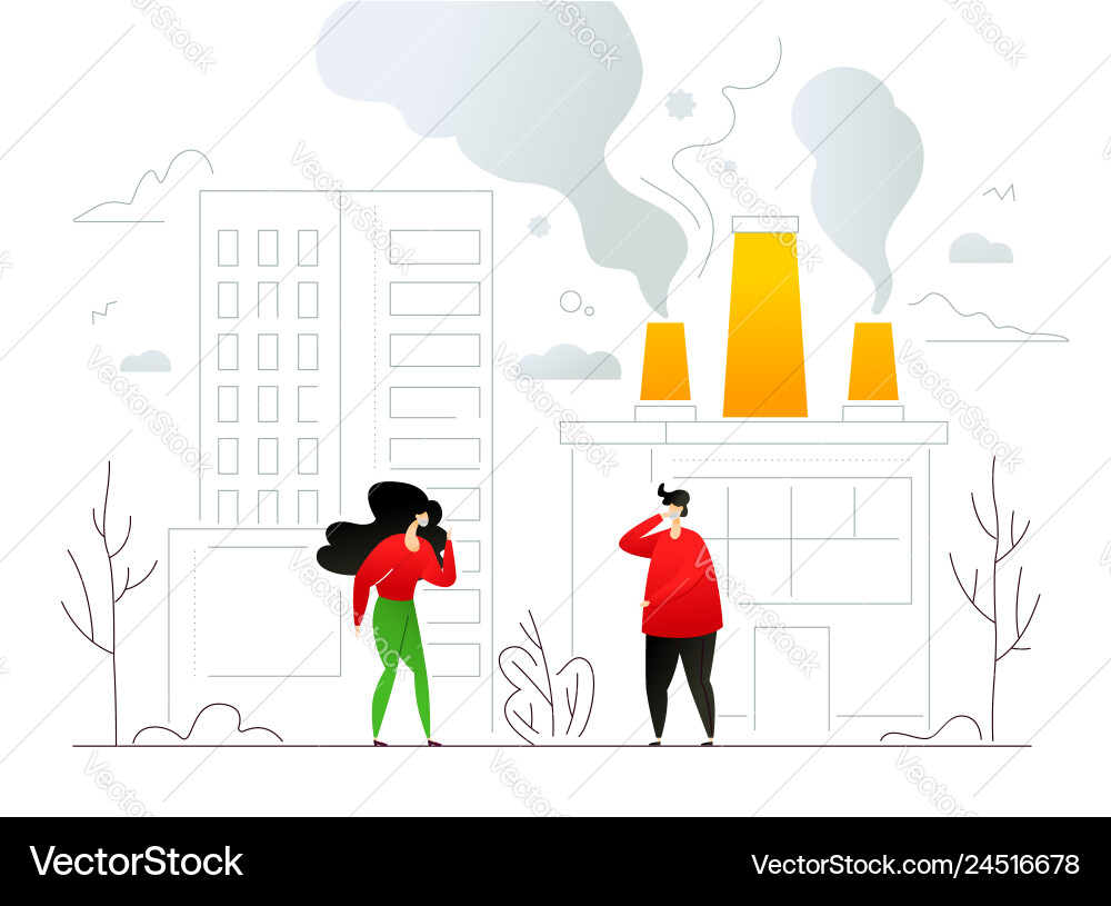 Air pollution - modern colorful flat design style Vector Image