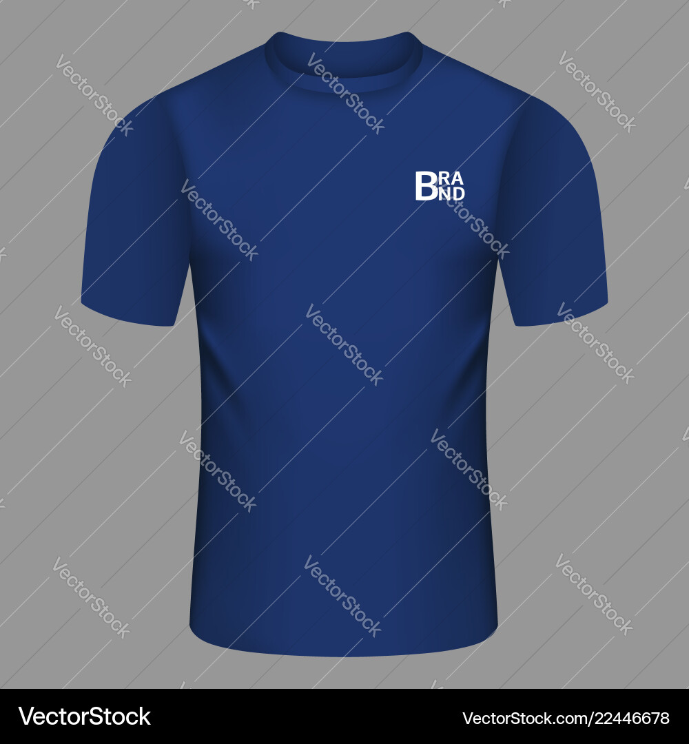 Brand blue tshirt icon realistic style Royalty Free Vector