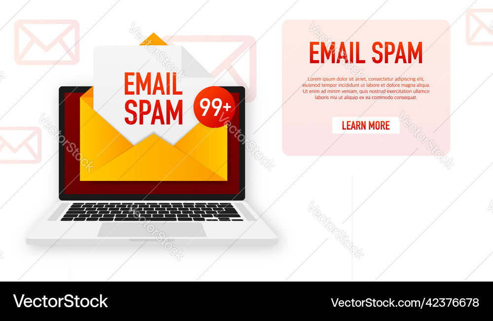Cartoon icon with email spam data protection Vector Image