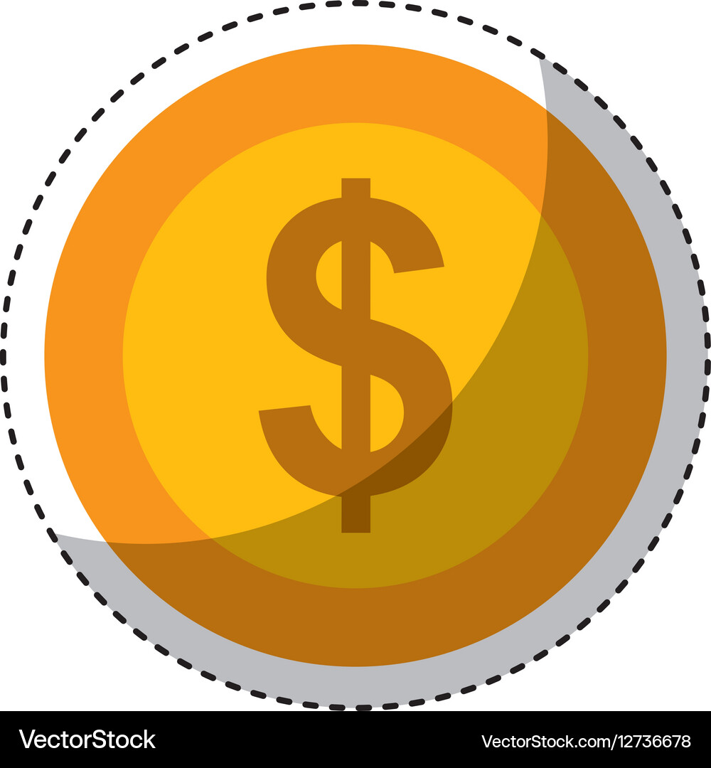 Coin money isolated icon Royalty Free Vector Image