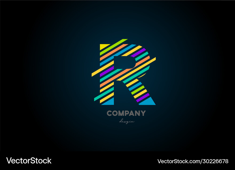 Colored letter logo r alphabet icon design Vector Image