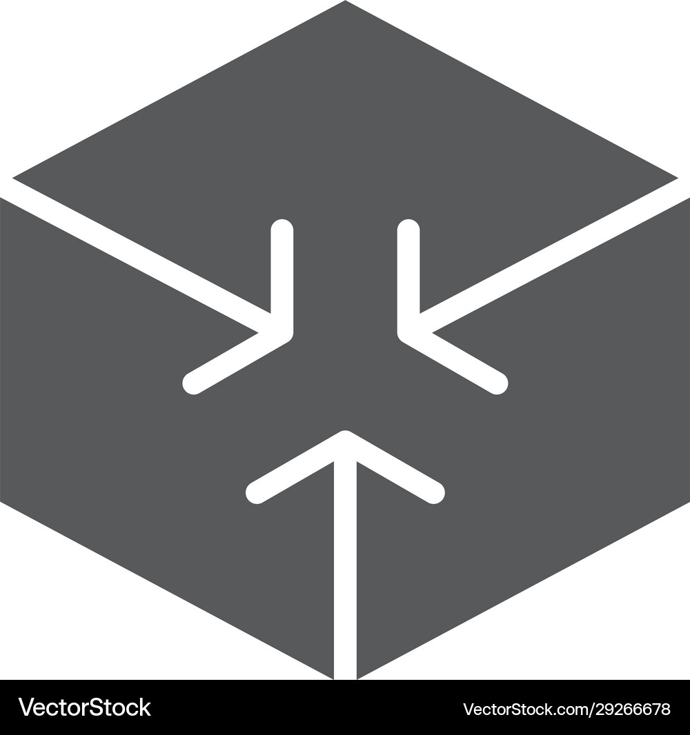 Cube with arrows icon symbol isolated on white Vector Image