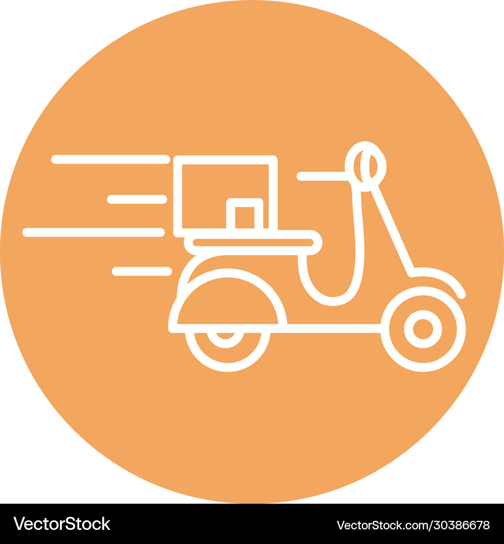 Fast motorcycle with box transport cargo shipping Vector Image