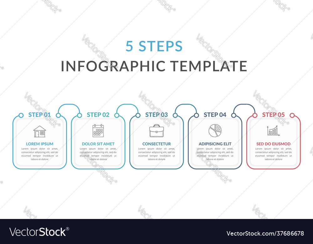 Five steps infographic template Royalty Free Vector Image