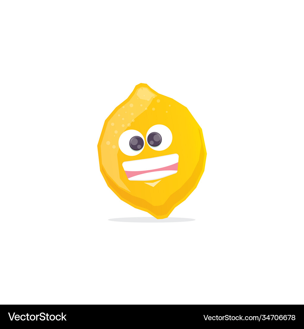 Funny cartoon lemon character isolated Royalty Free Vector