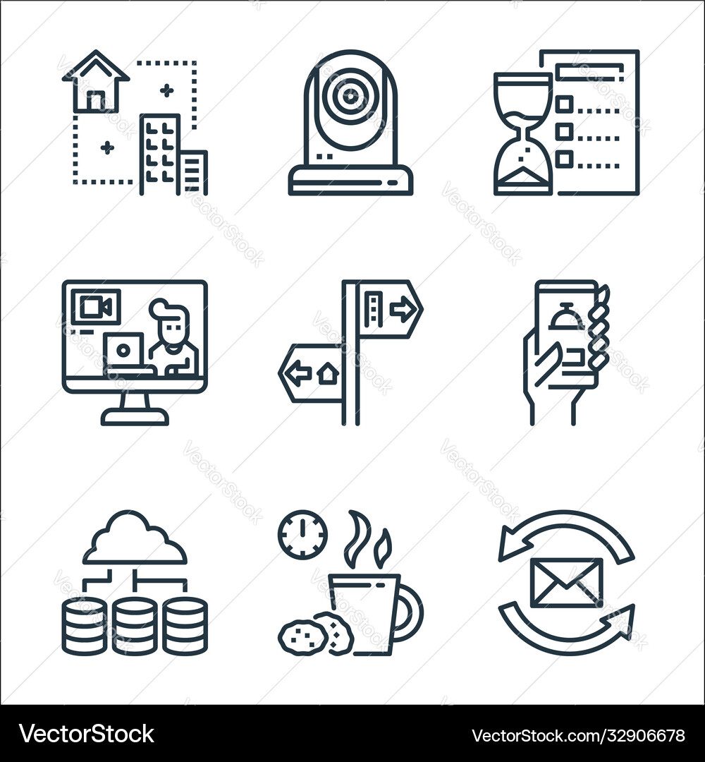 Home line icons linear set quality line set Vector Image