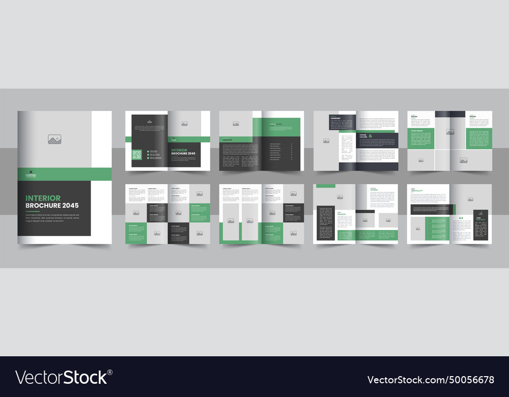 Modern interior design portfolio layout template Vector Image