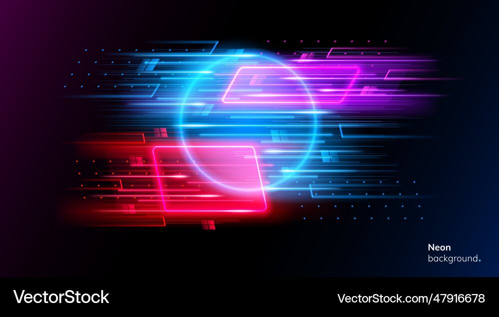 Neon shape abstract speed race sport motion Vector Image