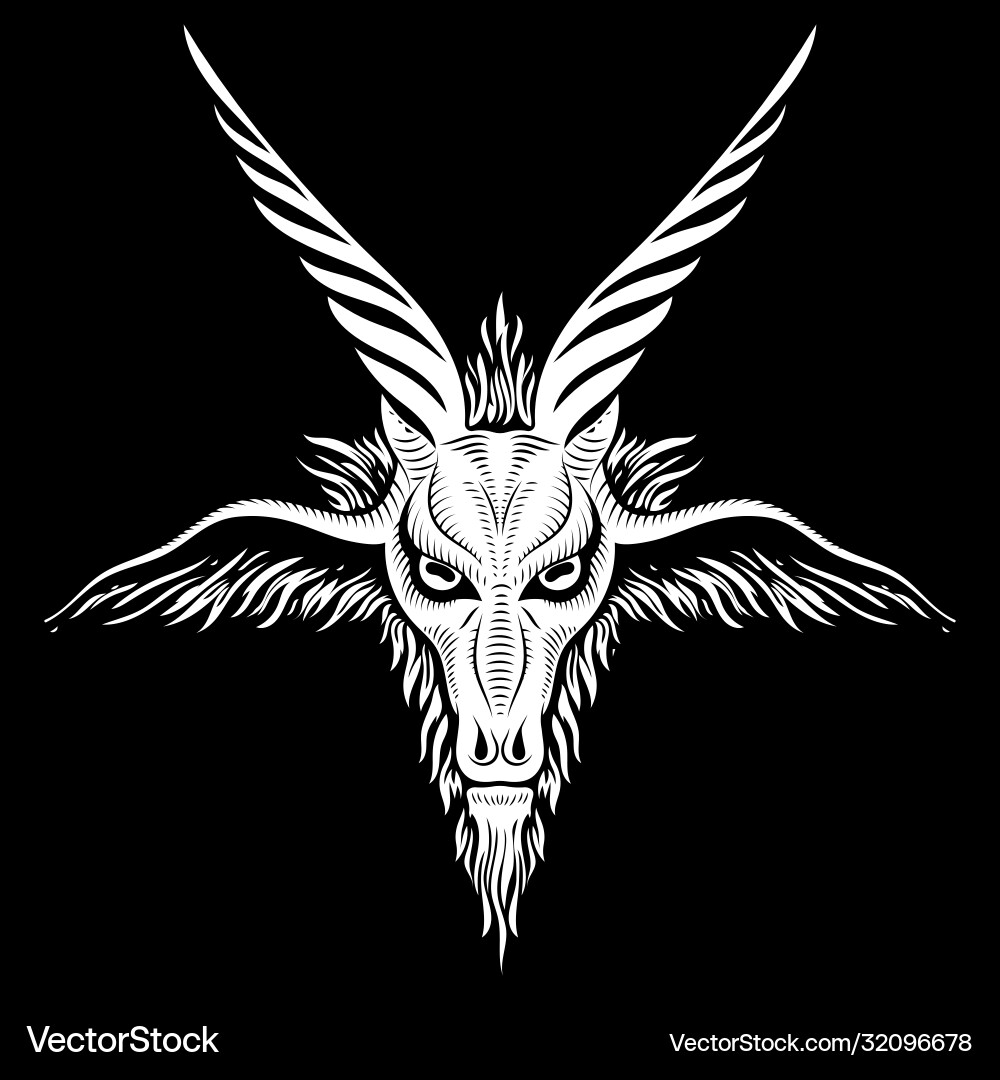 Pentagram sign lucifer the head Royalty Free Vector Image