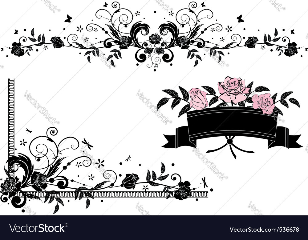 Rose design elements Royalty Free Vector Image