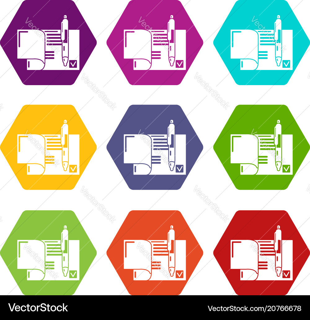 Treaty icons set 9 Royalty Free Vector Image - VectorStock
