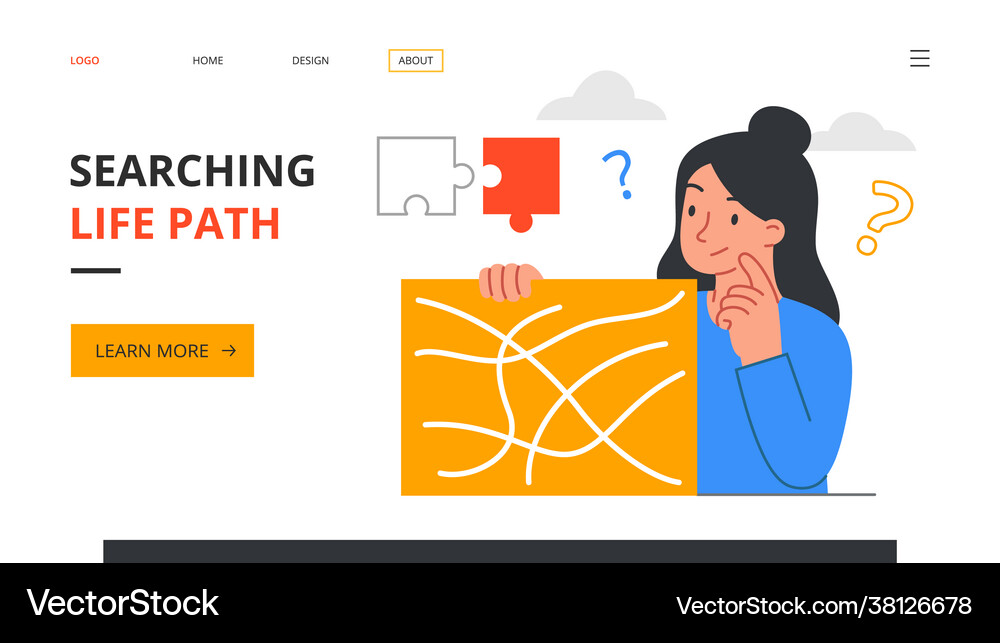Trying to find her life path Royalty Free Vector Image