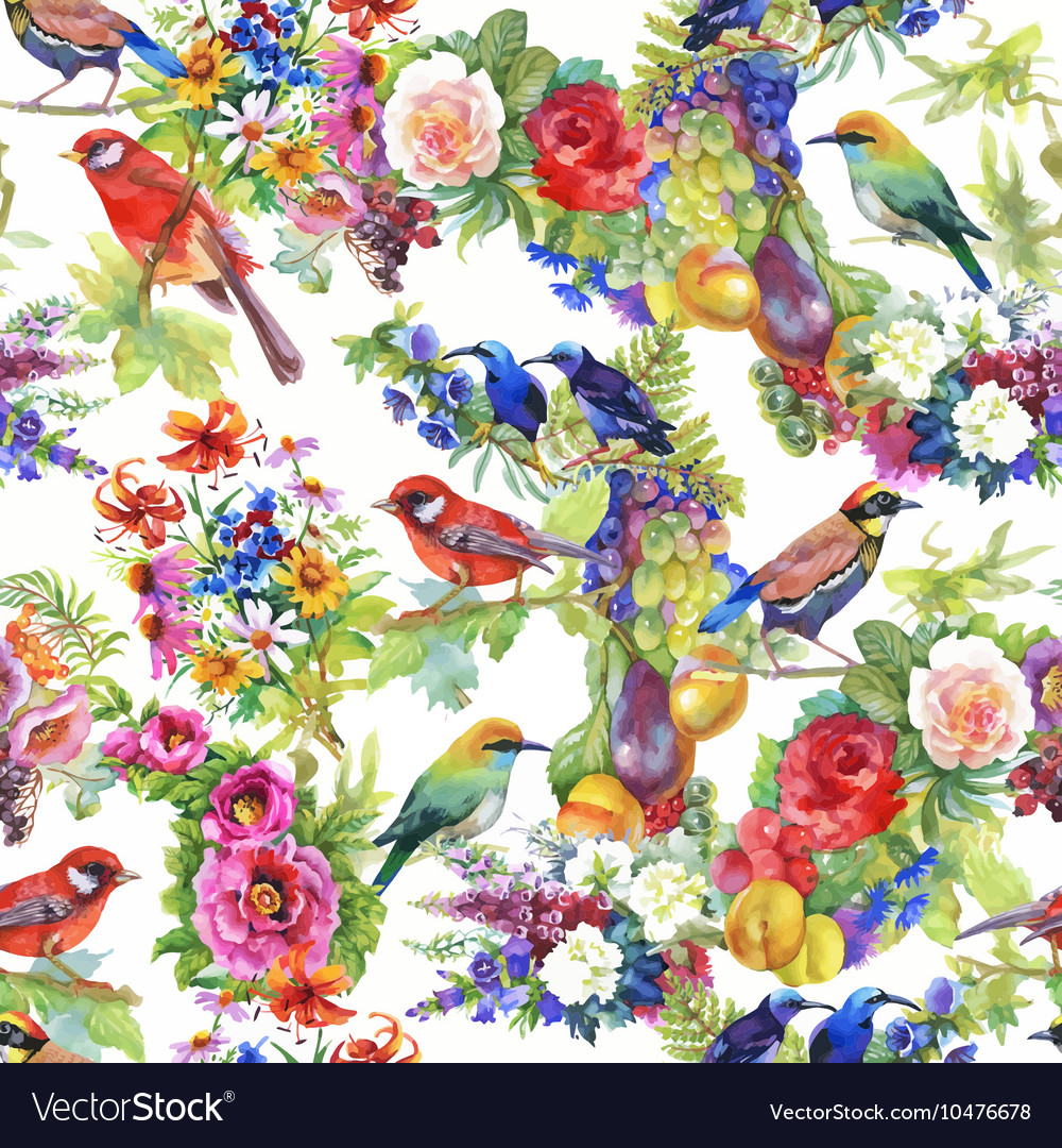 Watercolor hand drawn seamless pattern Royalty Free Vector