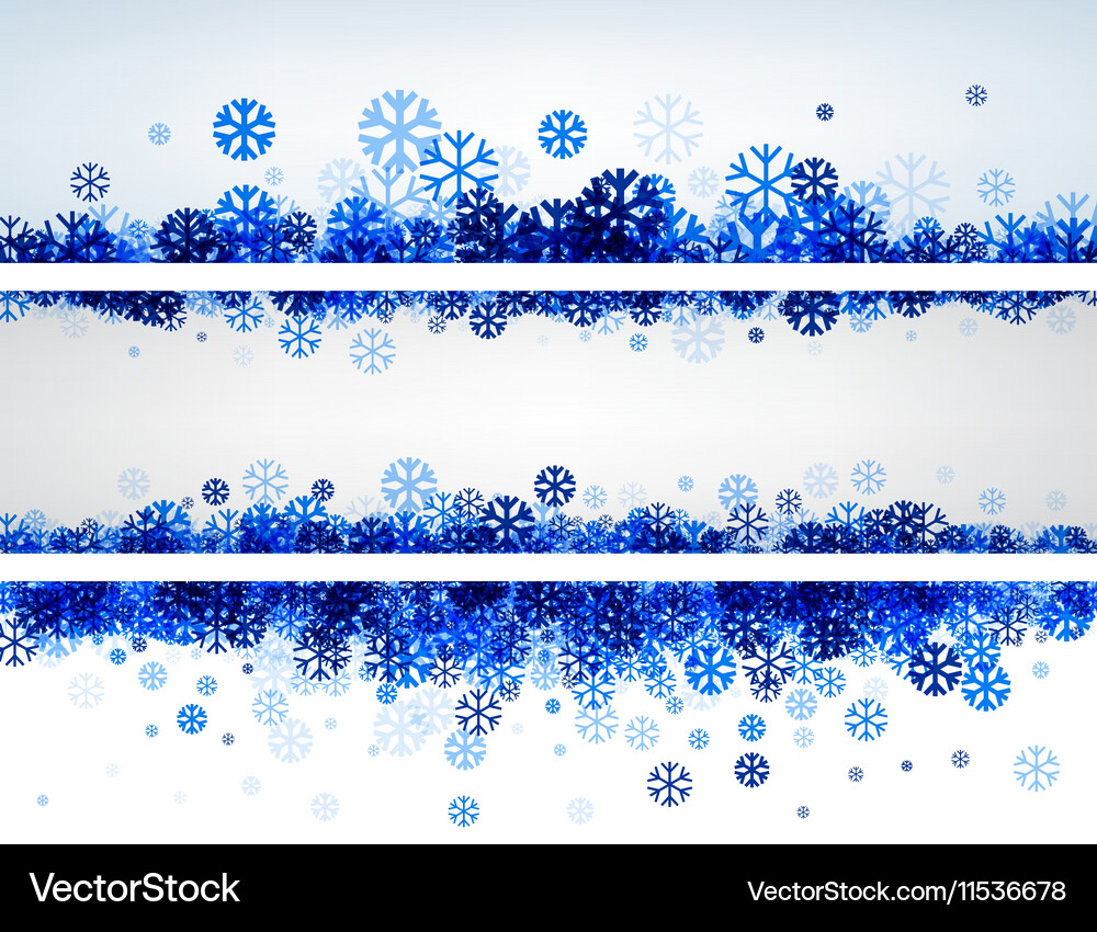 Winter banners with blue snowflakes Royalty Free Vector