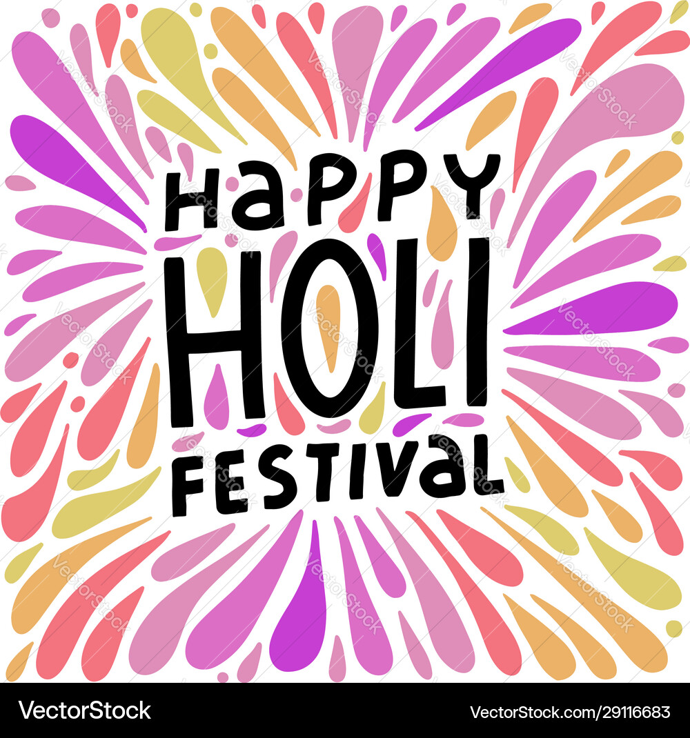 Colorful festive holi splash abstract background Vector Image