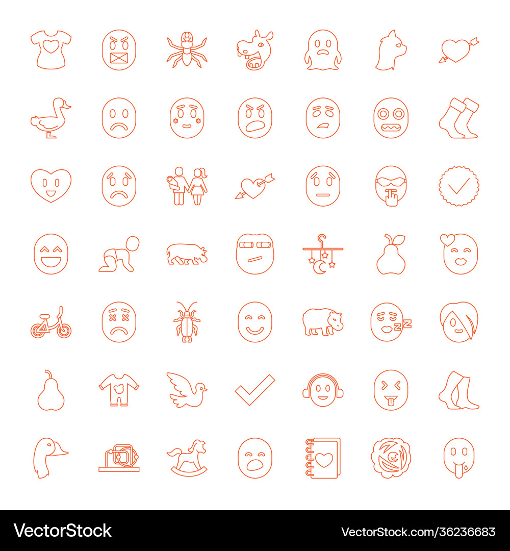Cute icons Royalty Free Vector Image - VectorStock