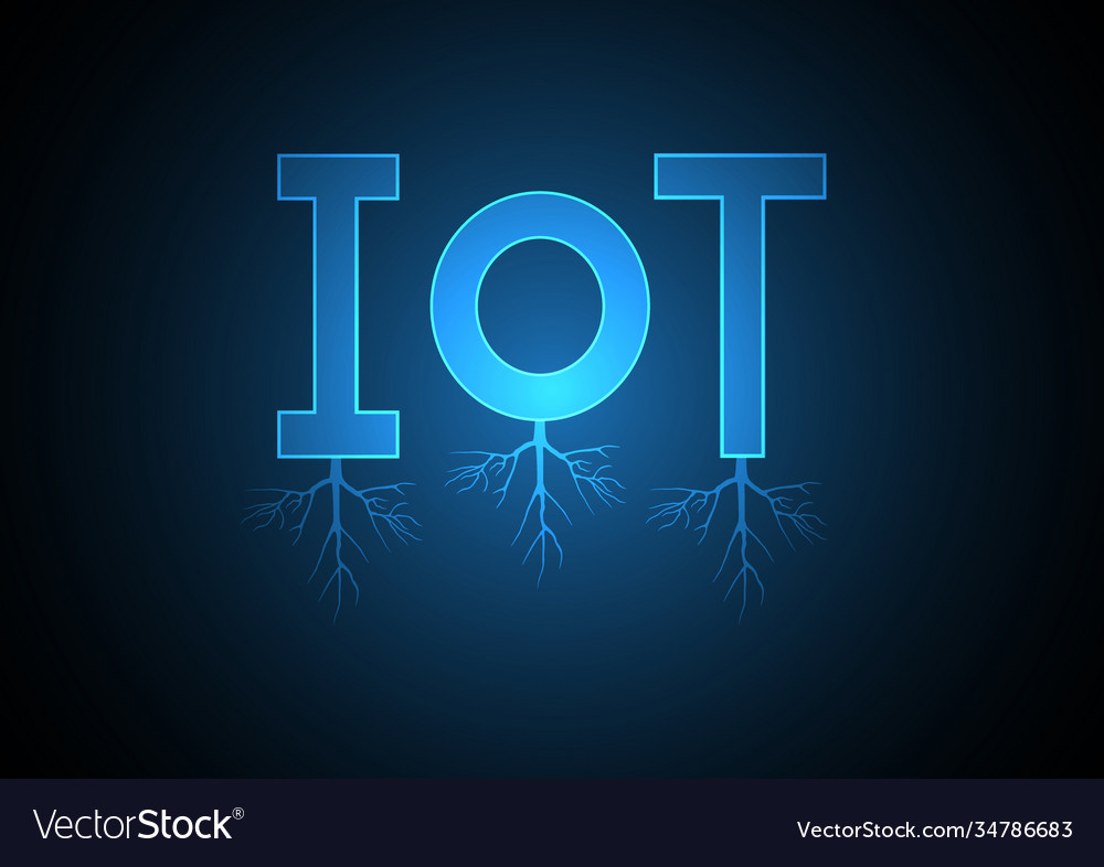 Internet things technology tree root abstract Vector Image