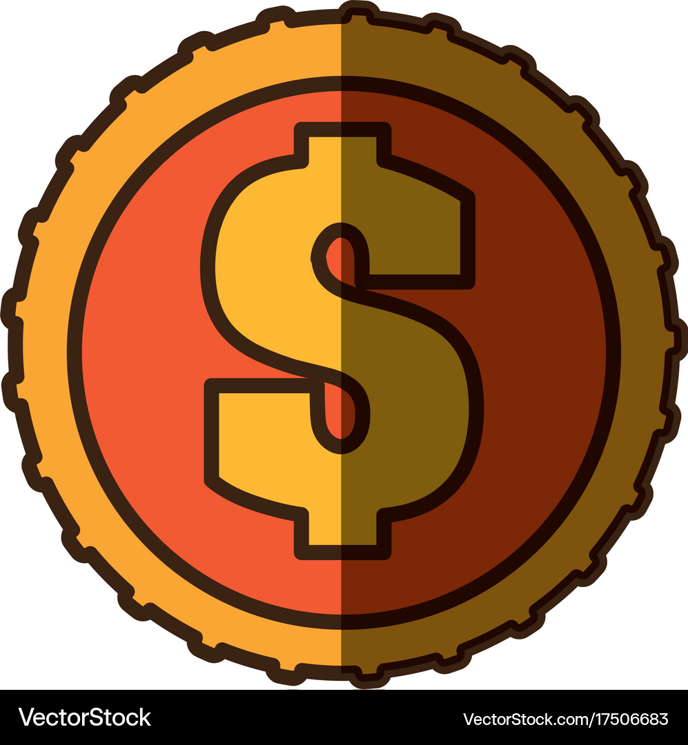 Money coin isolated Royalty Free Vector Image - VectorStock