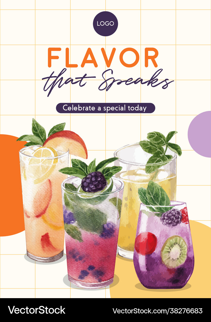 Poster template with soda drink design Royalty Free Vector