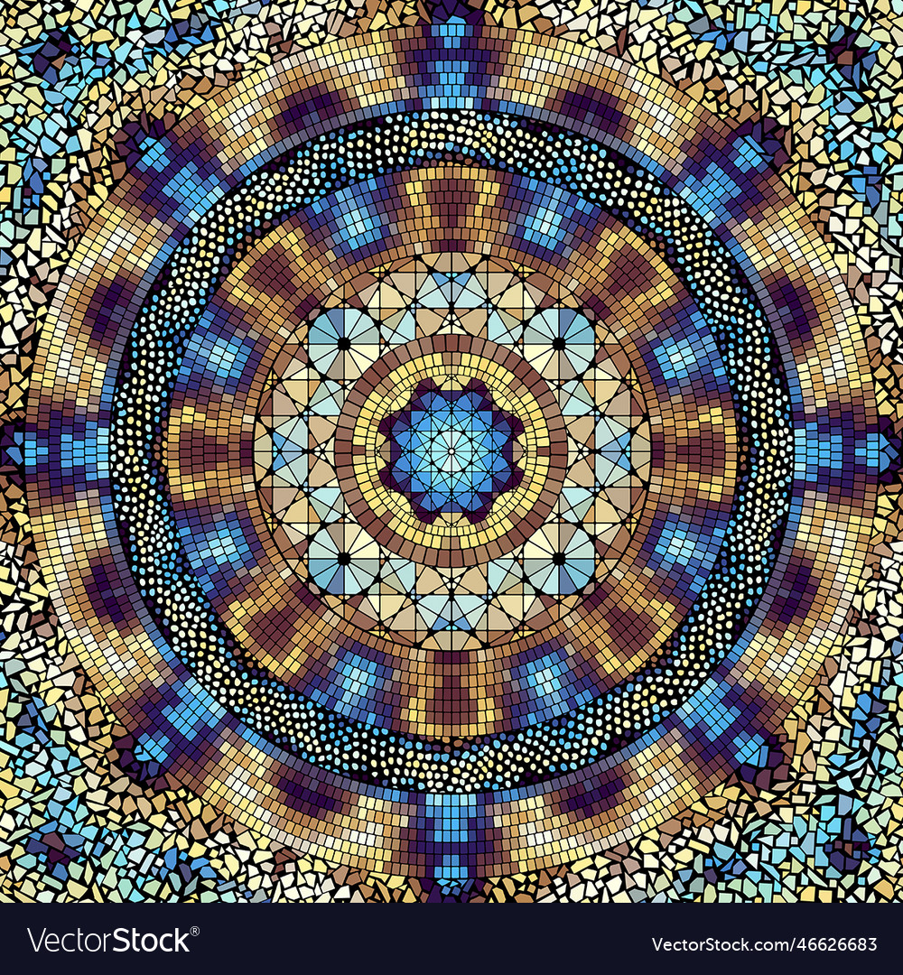 Seamless mosaic art pattern art background Vector Image