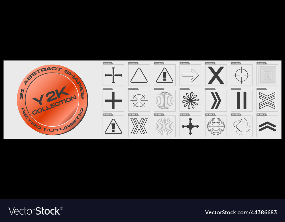 Set of y2k big collection of abstract Royalty Free Vector